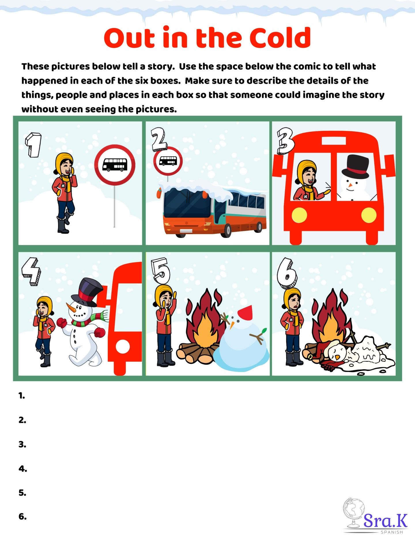 A Quick Winter Story Activity – Sra. K. Spanish