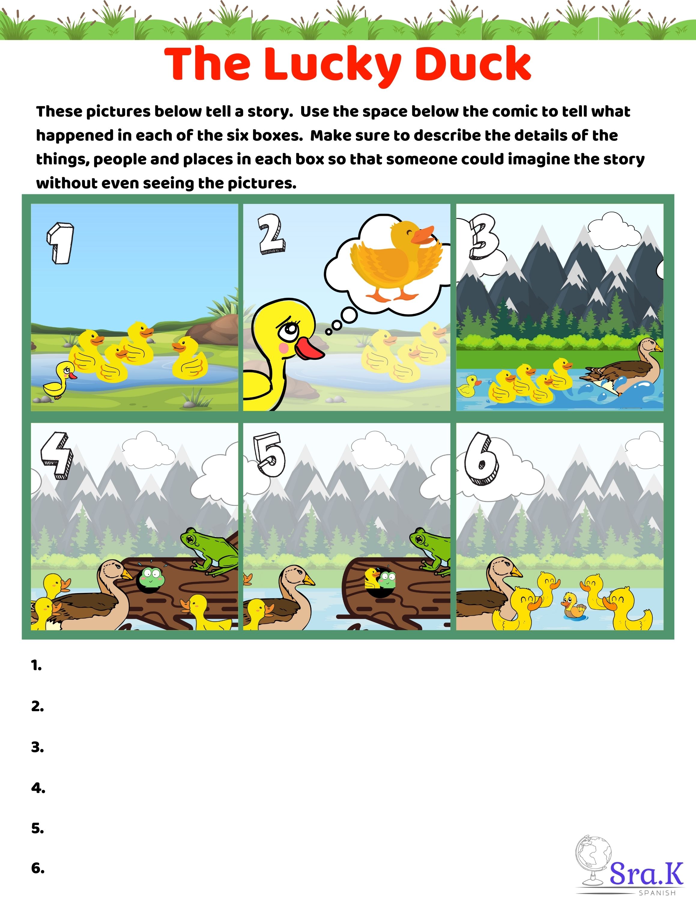 Lucky Duck – A Cartoon Story – Sra. K. Spanish