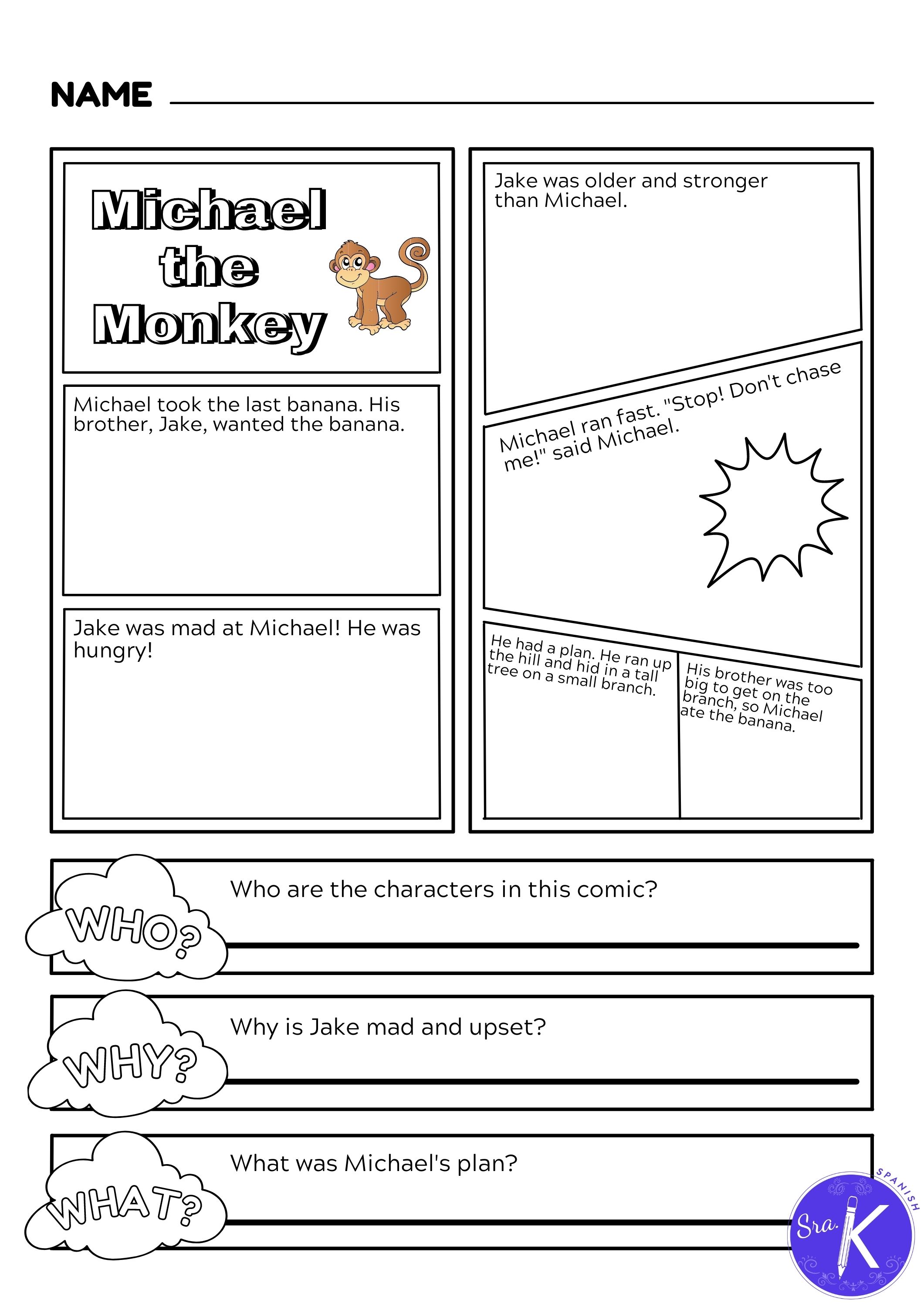 Station Activity – Comic Stories – Sra. K. Spanish