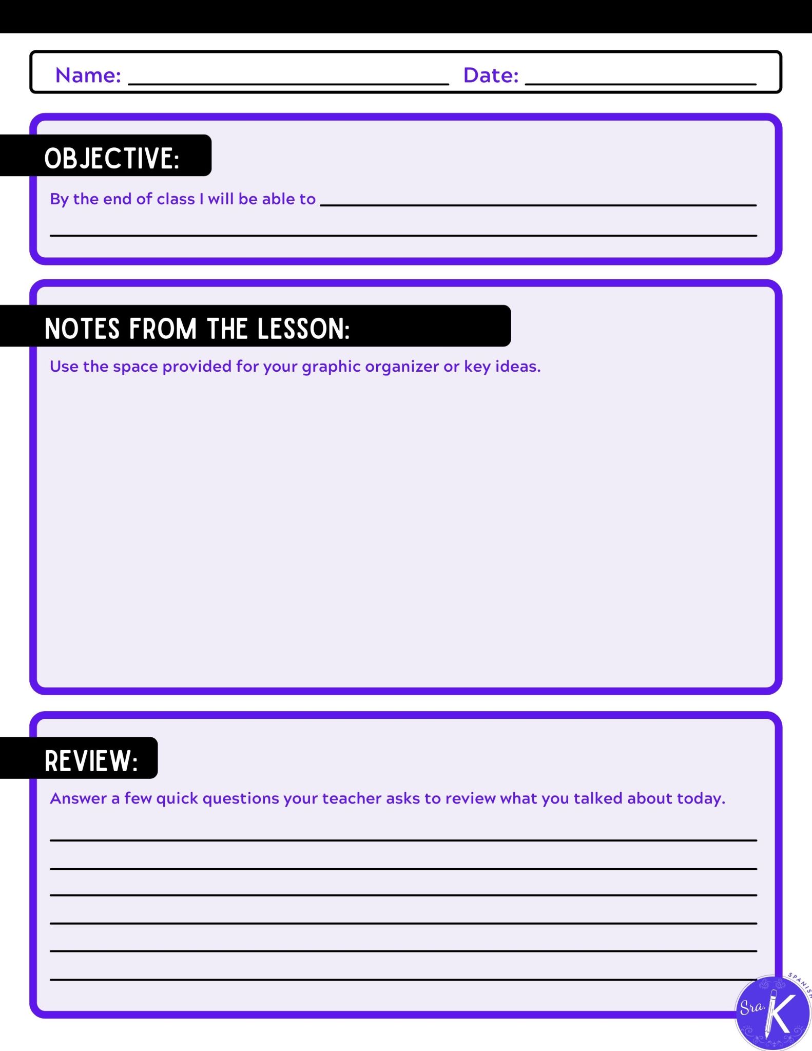 Graphic Organizers – Sra. K. Spanish